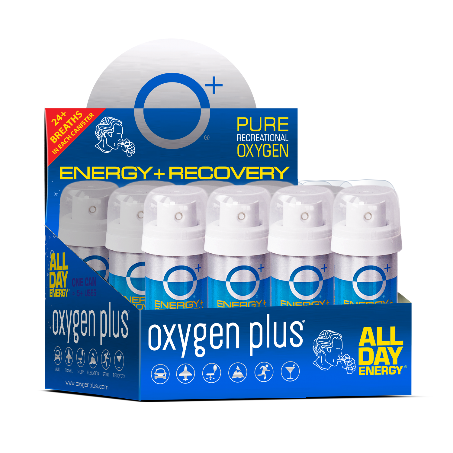 Oxygen Plus O+ | 12-Pack Mini - Portable Recreational Oxygen