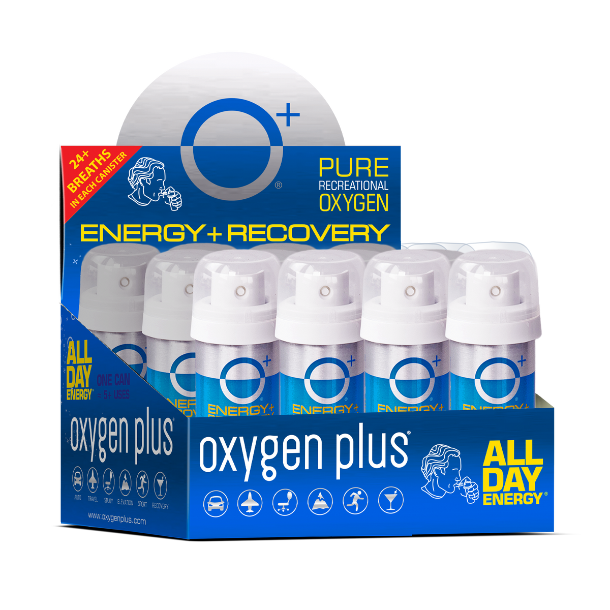 Oxygen Plus O+ | 12-Pack Mini - Portable Recreational Oxygen